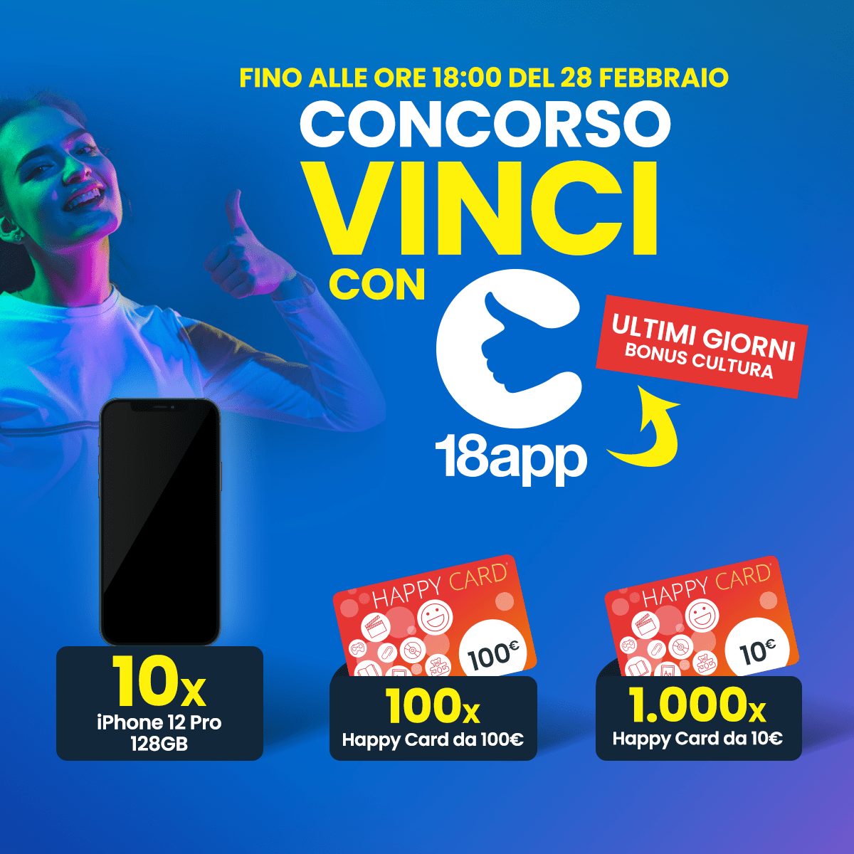 18app: scopri come vincere un iPhone o Happy card fino a 100€