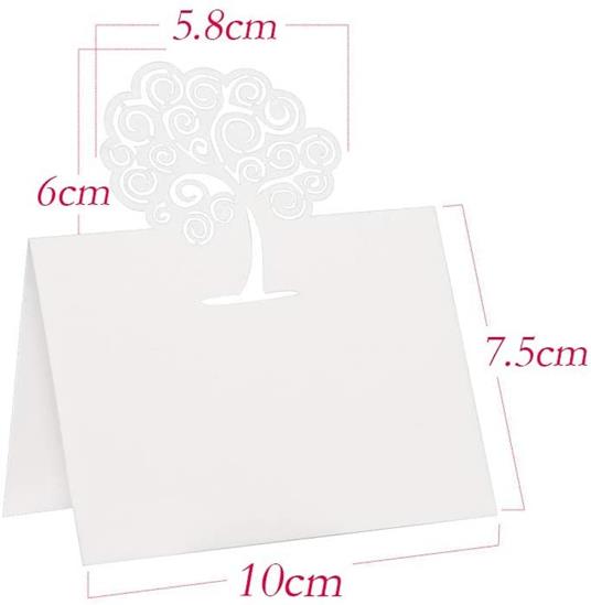 50 Pz Cartellini Segnaposto Albero della Vita Segnatavolo Carta Perlata ...