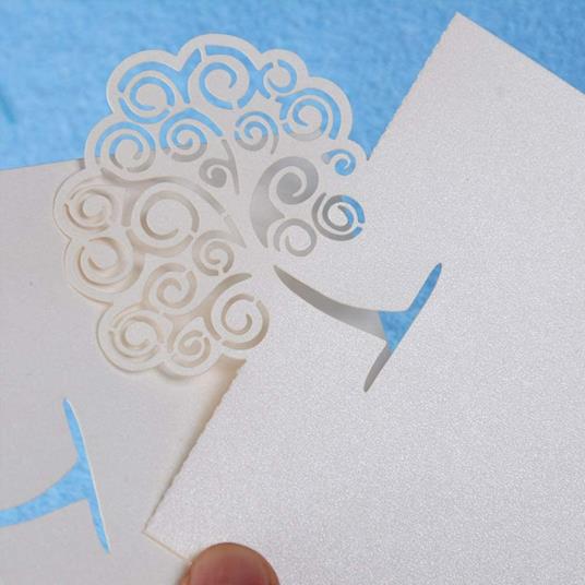 50 Pz Cartellini Segnaposto Albero della Vita Segnatavolo Carta Perlata ...