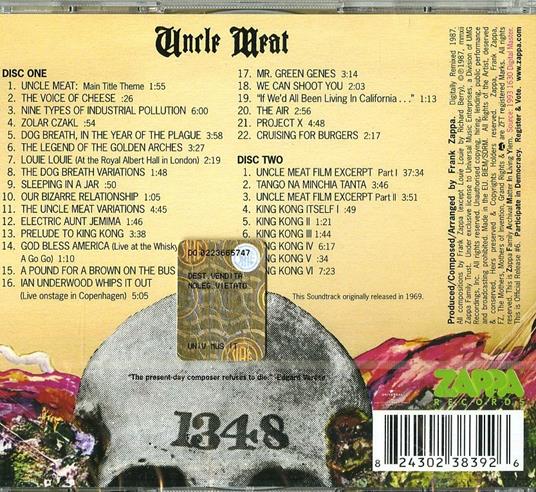 Uncle Meat - Frank Zappa - CD | IBS