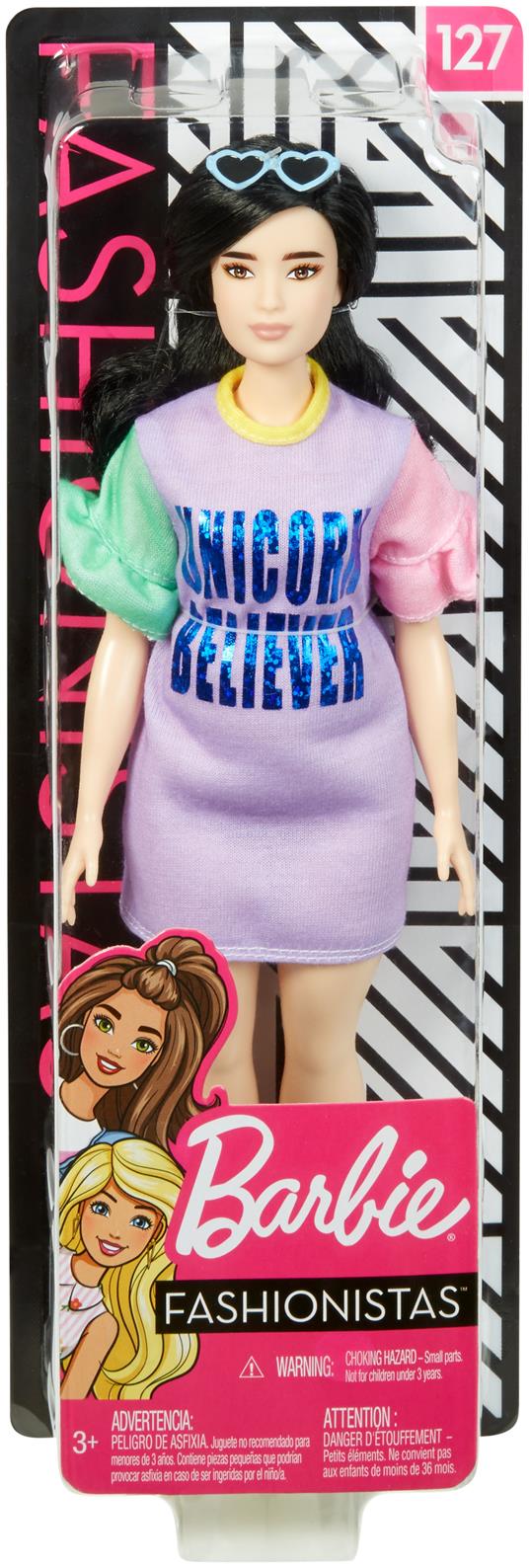 Barbie Fashionista. Bambola Mora con Vestito Unicorn Believer - Barbie ...