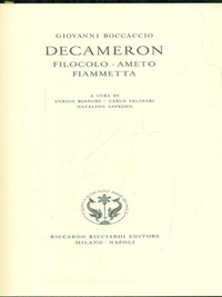 Decameron - Filocolo - Ameto - Fiammetta - Giovanni Boccaccio - Libro ...