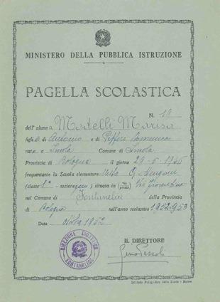 Pagella scolastica. Scuola Elementare, Fontanelice, 1952/57 - Libro ...