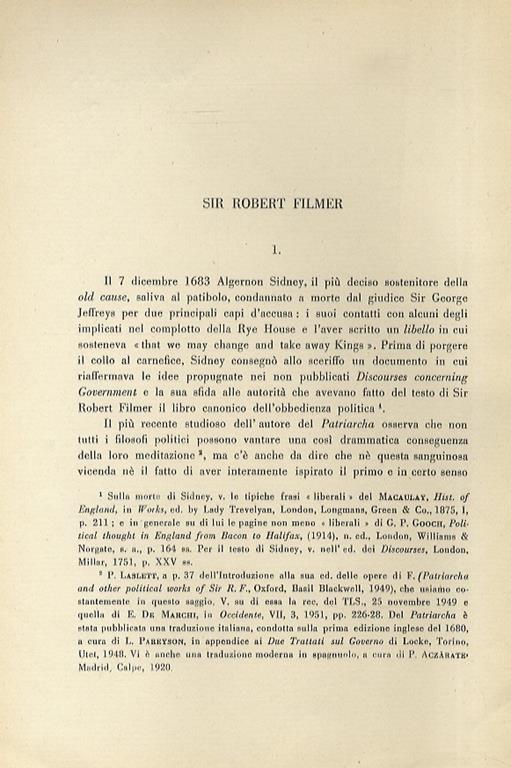 Sir Robert Filmer - P. Treves - Libro Usato - Edizioni Scientifiche ...