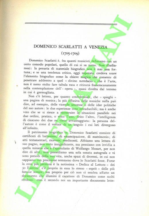 Domenico Scarlatti a Venezia - Giorgio Pestelli - Libro Usato - Bottega ...