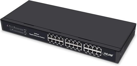 InLine Switch Lan Gigabit Switch 24-Port, 1GBit/s, (19"), Metallo ...