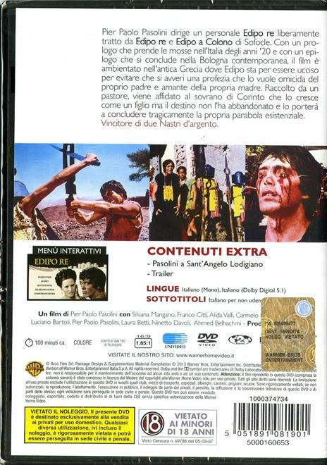 Edipo Re - DVD - Film di Pier Paolo Pasolini Drammatico | IBS