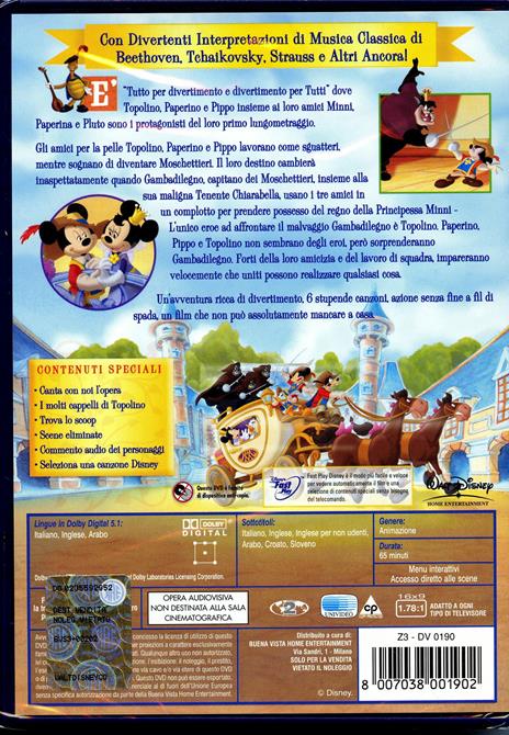 I tre moschettieri. Topolino, Paperino, Pippo - DVD - Film di Donovan Cook Animazione | IBS