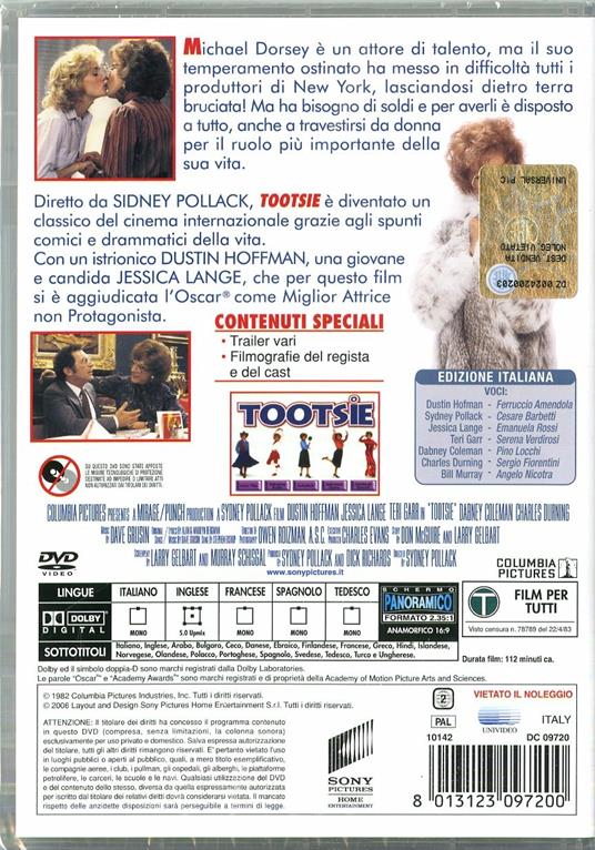 Tootsie - DVD - Film di Sydney Pollack Commedia | IBS