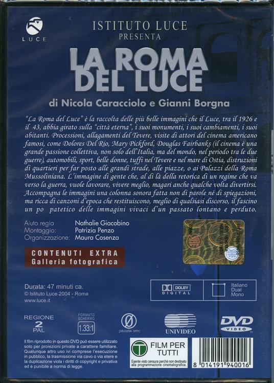 La Roma del Luce - DVD - Film di Nicola Caracciolo , Gianni Borgna ...