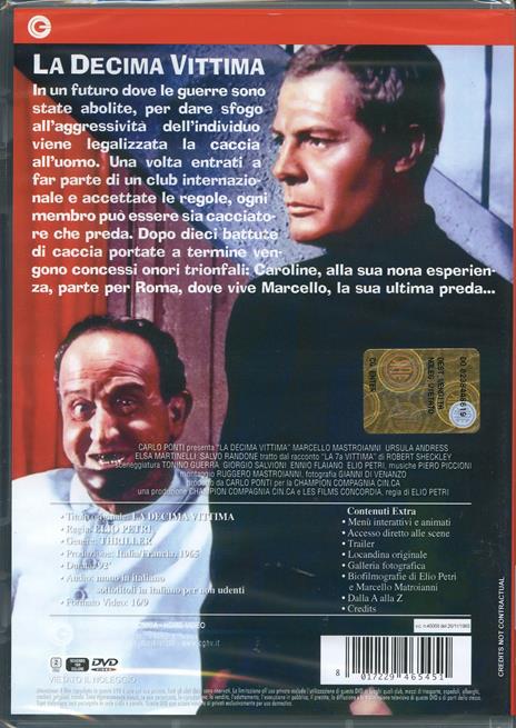La decima vittima (DVD) - DVD - Film di Elio Petri Giallo | IBS