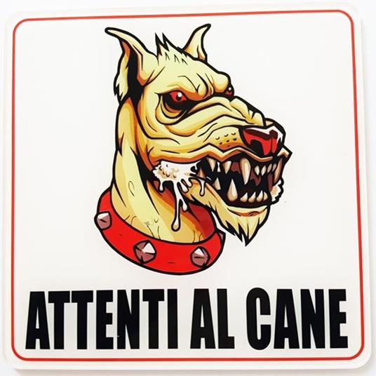Cartello Attenti Al Cane 12X12X2.5 Cm Pvc Rigido Adesivo Segnaletica ...