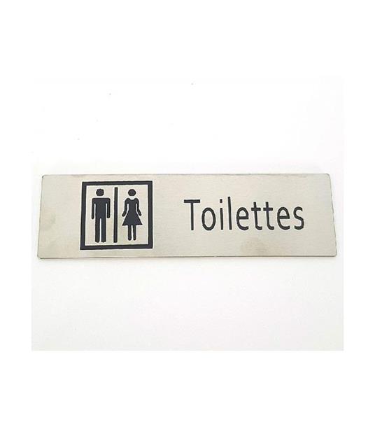 Set 2pz Cartelli Cartello Adesivo Metallo Scritta Toilettes Porta Wc ...