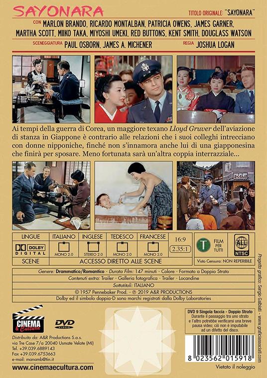 Sayonara (DVD) - DVD - Film di Joshua Logan Drammatico | IBS
