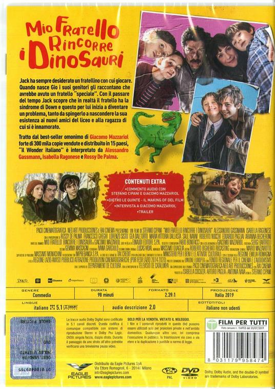 Mio fratello rincorre i dinosauri (DVD) - DVD - Film di Stefano Cipani ...