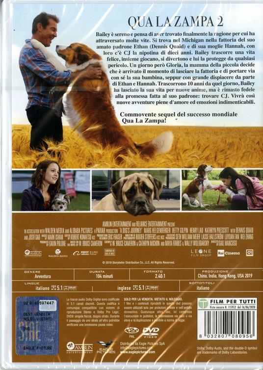 Qua La Zampa 2 Un Amico Per Sempre DVD DVD Film Di Gail qua-la-zampa-2-un-amico-per-sempre-dvd-dvd-film-di-gail