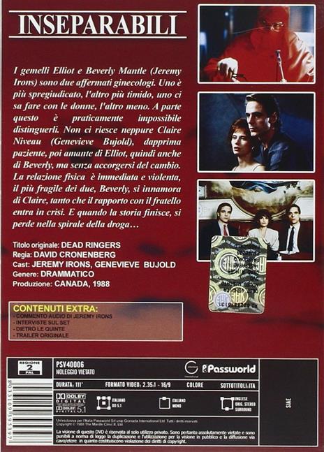 Inseparabili (DVD) - DVD - Film di David Cronenberg Drammatico | IBS