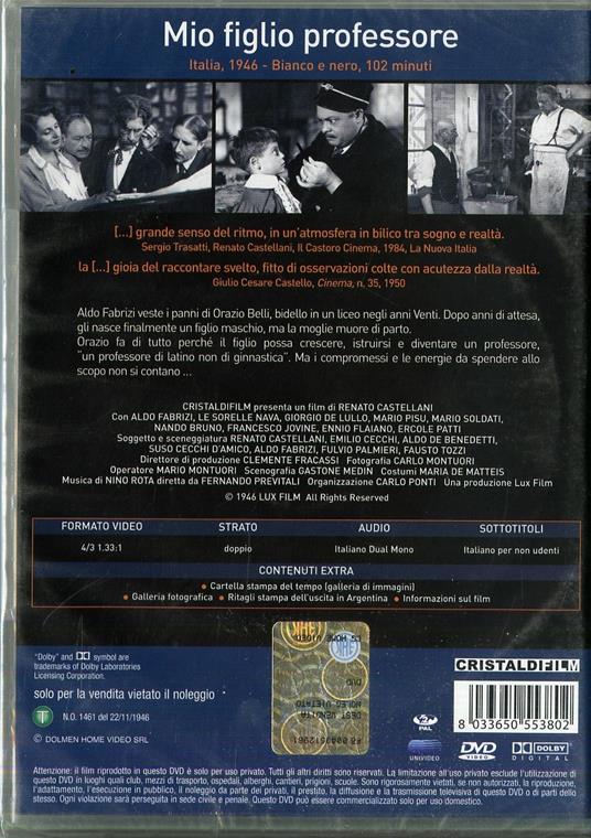 Mio figlio professore - DVD - Film di Renato Castellani Commedia | IBS