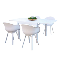 JERRI - set tavolo in alluminio cm 90/180x90x75 h con 4 sedute - Milani ...