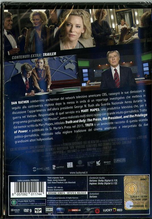 Truth. Il prezzo della verità - DVD - Film di James Vanderbilt ...