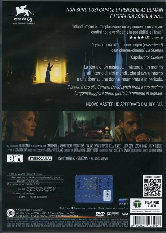 Inland Empire (DVD) - DVD - Film di David Lynch Giallo | IBS