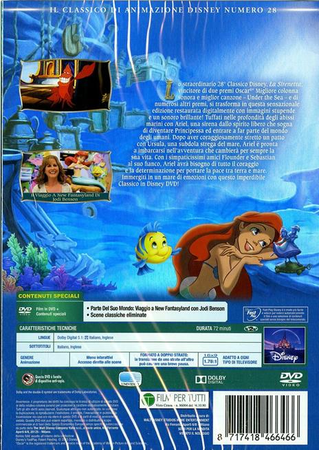 La Sirenetta (DVD) - DVD - Film di John Musker , Alan Menken Animazione ...