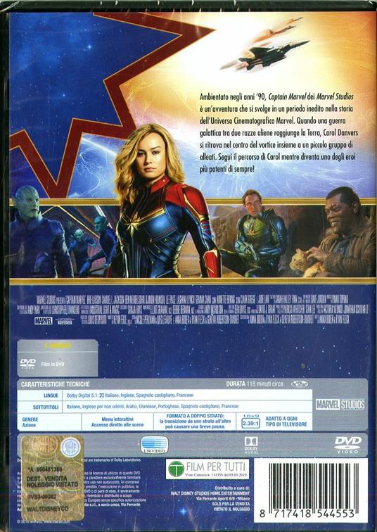 Captain Marvel (DVD) - DVD - Film di Anna Boden , Ryan Fleck Avventura ...