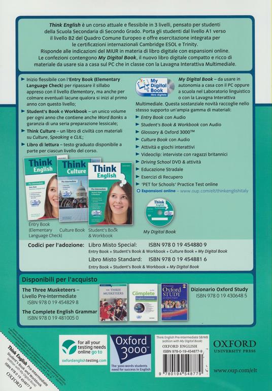 Think English. Pre-intermediate. Entry book-Student's book-Workbook-My ...