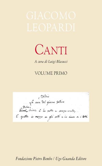 Canti. Vol. 1 - Giacomo Leopardi - Libro - Guanda - Biblioteca di ...