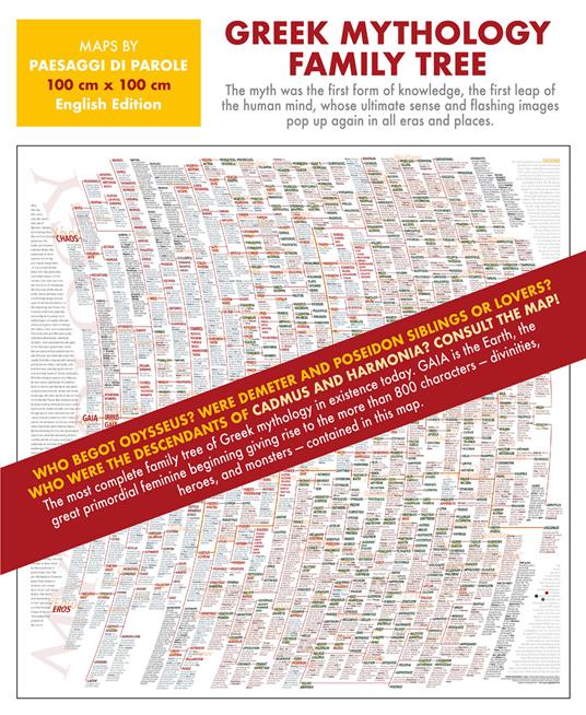 Greek Mythology family tree. 800 figures spread among divinities ...