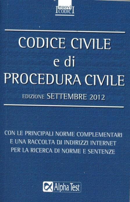Codice civile e di procedura civile - Libro - Alpha Test - I nuovi ...