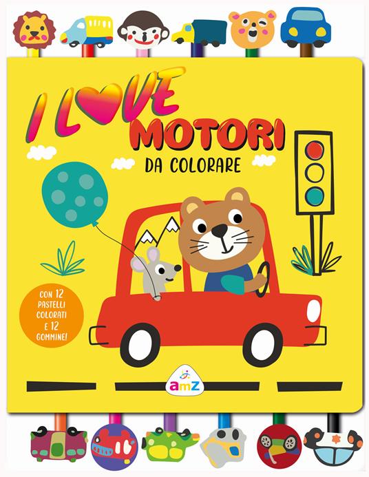 I love motori da colorare. Ediz. illustrata - Libro - AMZ - | IBS
