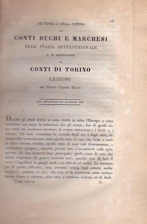 Dei titoli e della potenza dei Conti Duchi e Marchesi dell' Italia ...