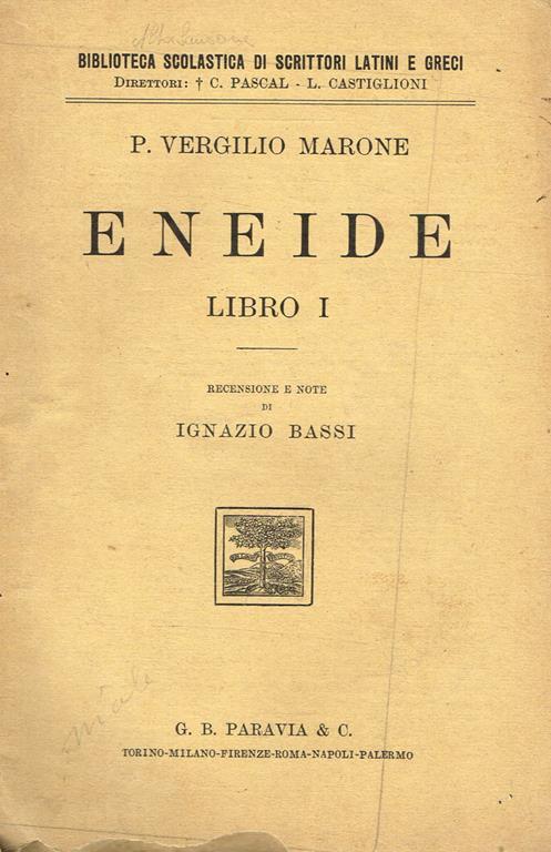 Eneide Libro I - Libro Usato - Paravia - Biblioteca Scolastica Di ...