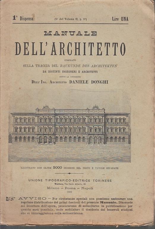 Manuale Dell'architetto Dispense 1/25- Daniele Donghi- Utet di: Ing. Architetto Daniele Donghi ...