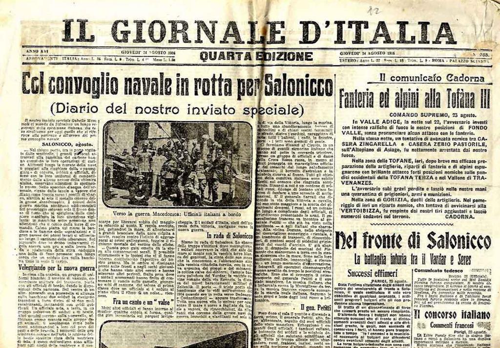 Il Giornale d'Italia N.235 Anno XVI 24 Agosto 1916 - Libro Usato - ND ...