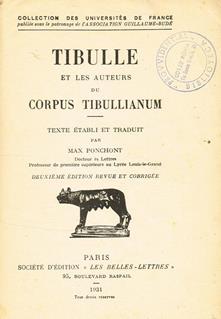 Tibulle Et Les Autres Du Corpus Tibullianum - Albio Tibullo - Libro ...