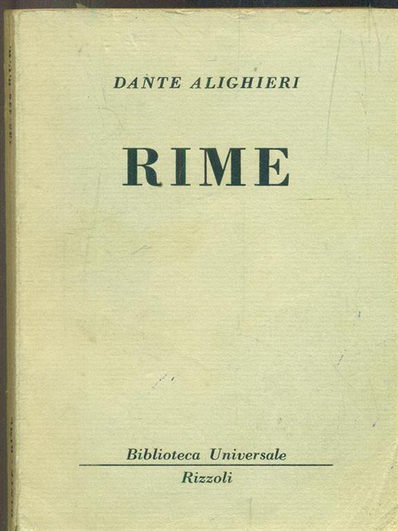 Rime - Dante Alighieri - Libro Usato - BUR Biblioteca Univ. Rizzoli ...