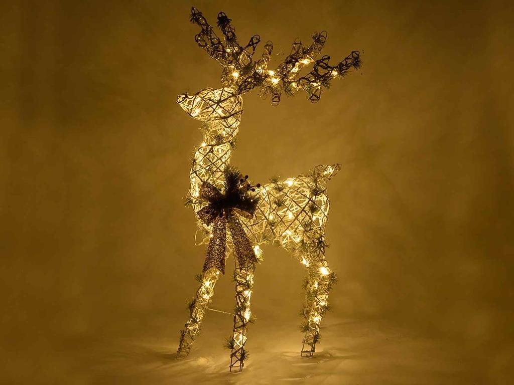 Renna Natalizia in rattan con luci Led per uso interno ed esterno ...